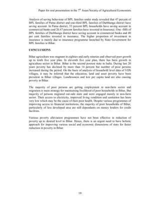 Dimensions of poverty in Bihar | PDF