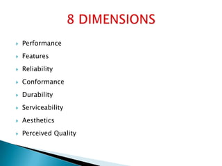 Dimensions of Product & Service Quality | PPTX