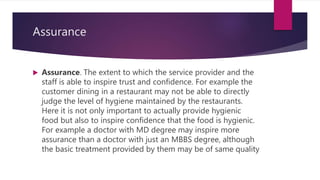 Dimensions of quality as related to a service and product | PPTX