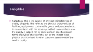 Dimensions of quality as related to a service and product | PPTX