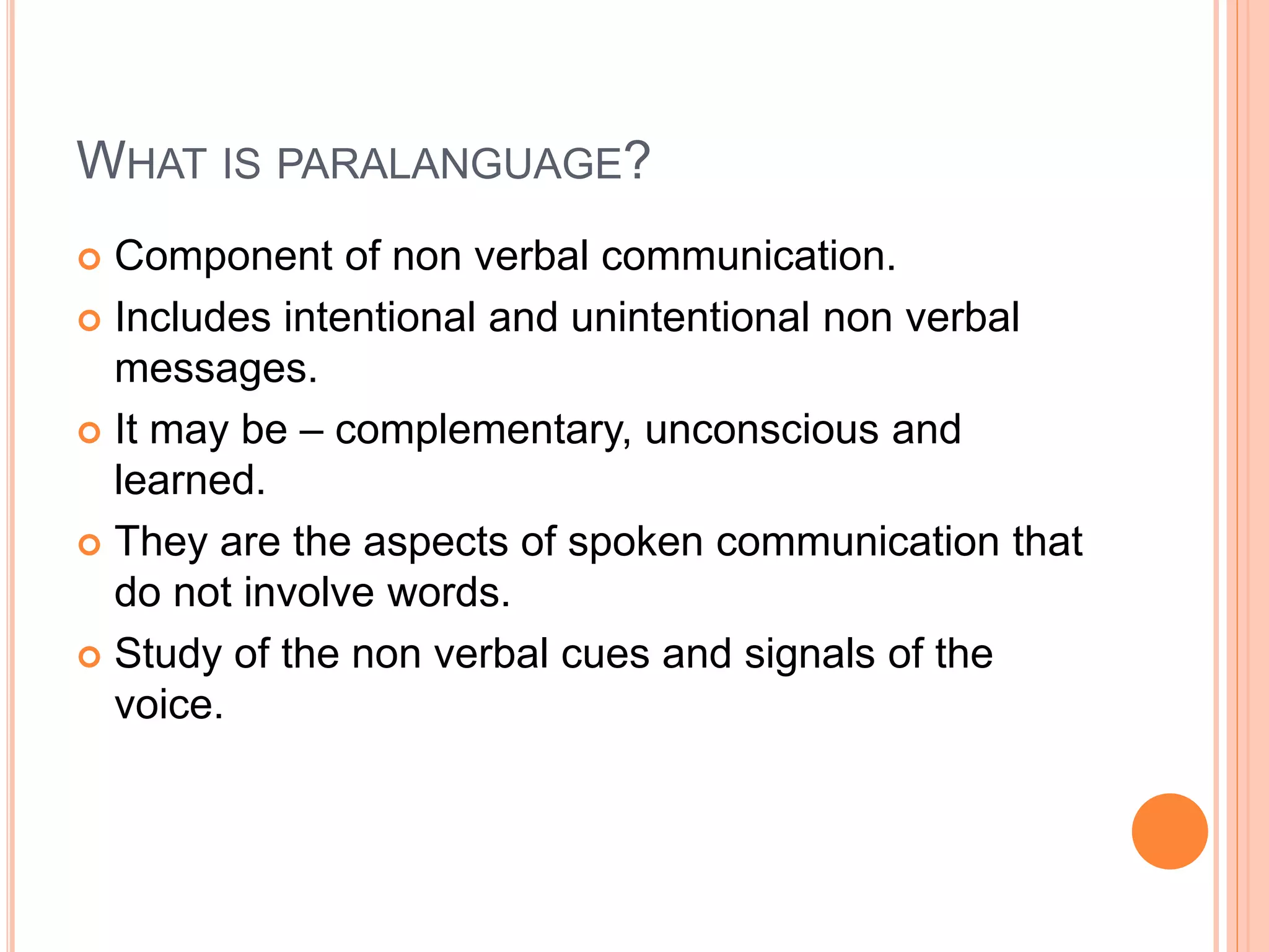 Dimensions of voice and paralinguistic features | PPTX