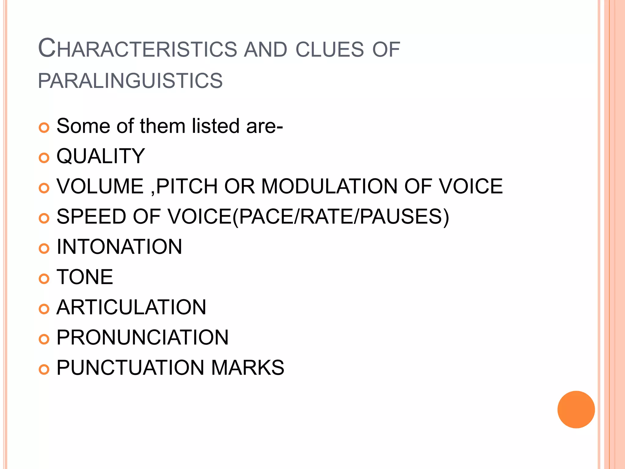 Dimensions of voice and paralinguistic features | PPTX