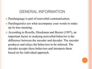 Dimensions of voice and paralinguistic features | PPTX