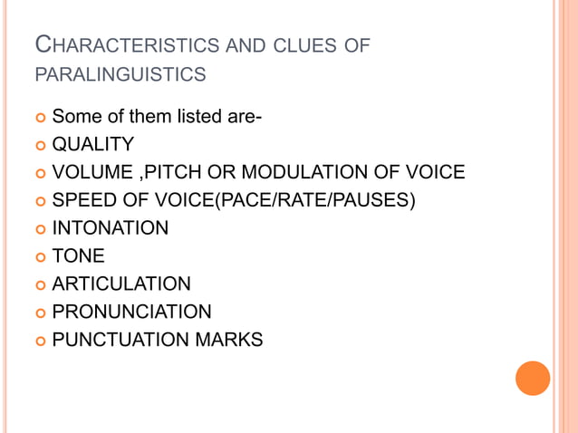Dimensions of voice and paralinguistic features | PPTX