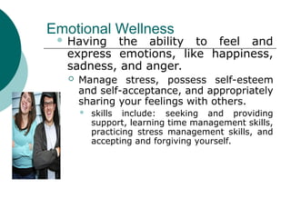 dimensions of wellness powerpoint presentation for health and wellness ...