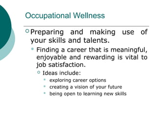 dimensions of wellness powerpoint presentation for health and wellness ...
