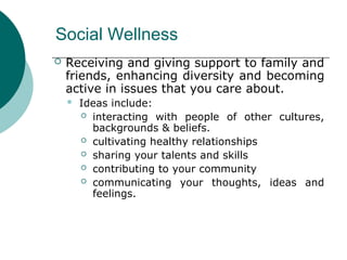 dimensions of wellness powerpoint presentation for health and wellness ...