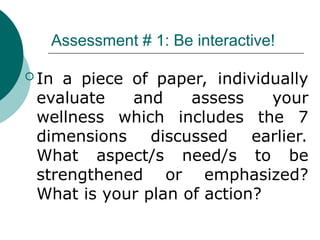 dimensions of wellness powerpoint presentation for health and wellness ...