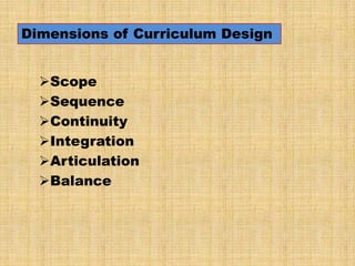 Dimensions & prin. of curr. design | PPTX