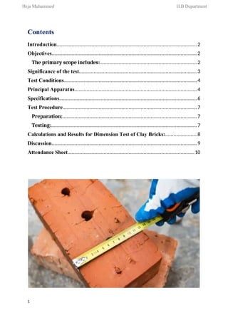 Dimension test of Clay Bricks.docx / HEJA | DOCX