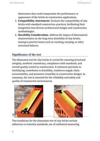 Dimension test of Clay Bricks.docx / HEJA | DOCX