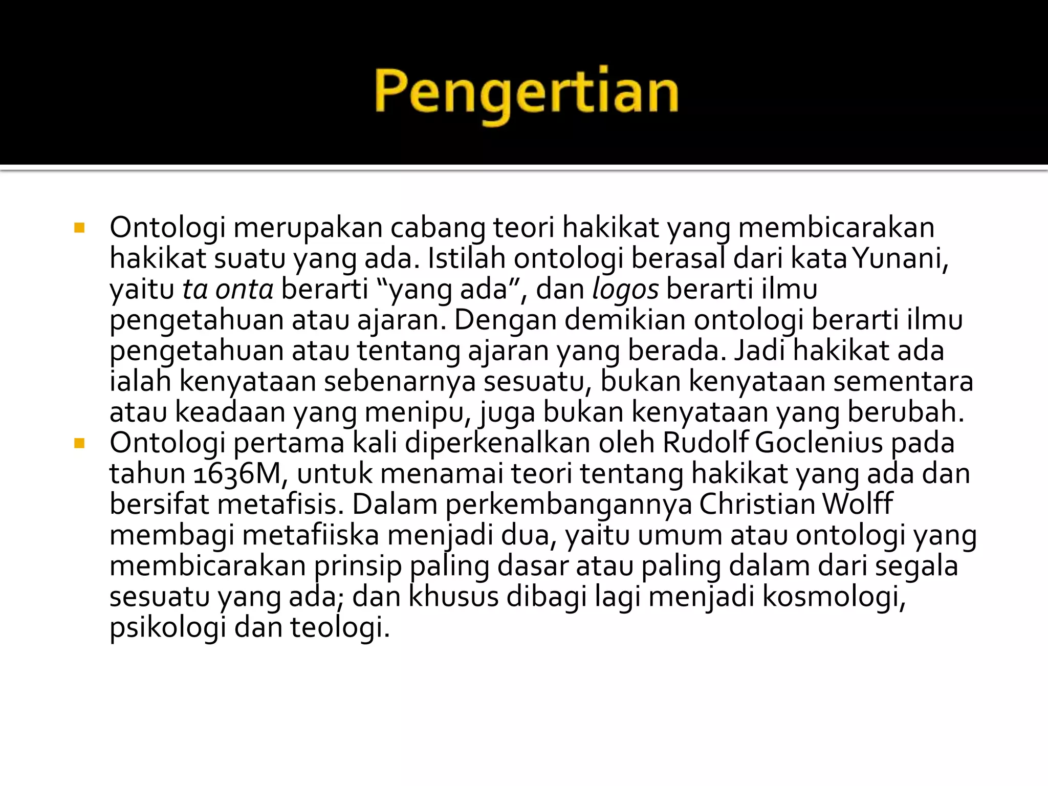 Dimensi Ontologi | PPT