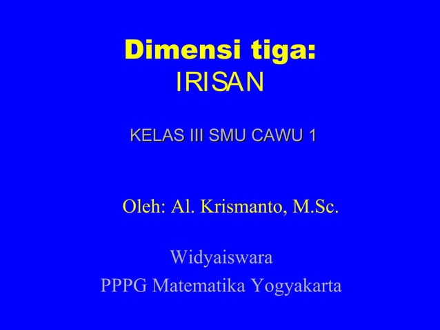 Dimensi tiga | PPT