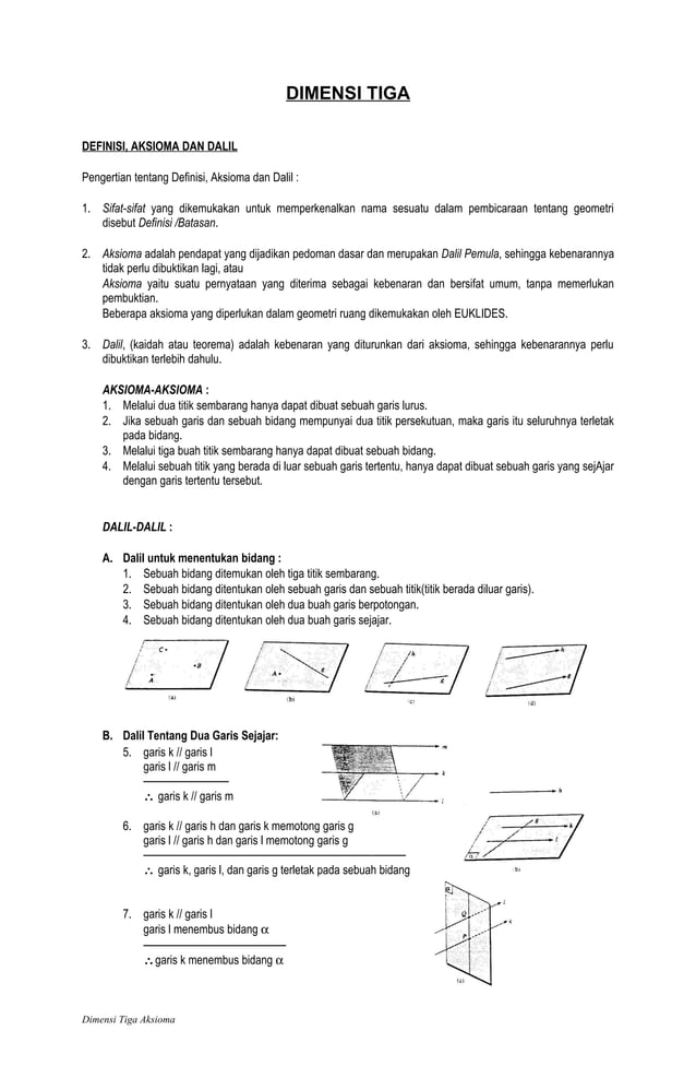 Dimensi tiga aksioma | PDF