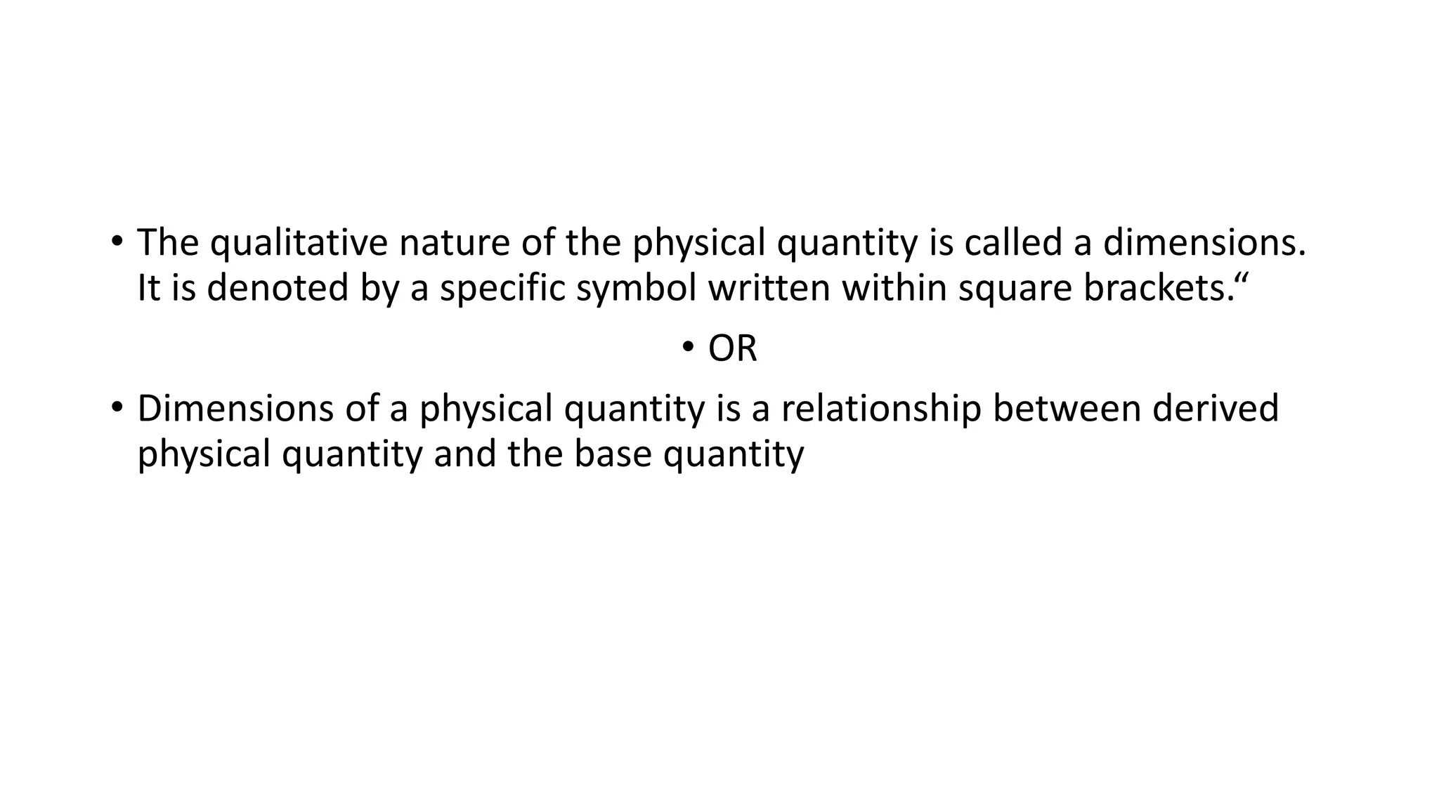 Dimenstions of physical quantities | PPT