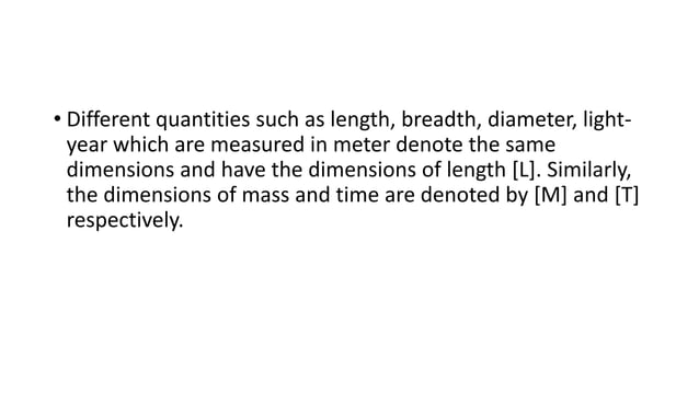 Dimenstions of physical quantities | PPTX