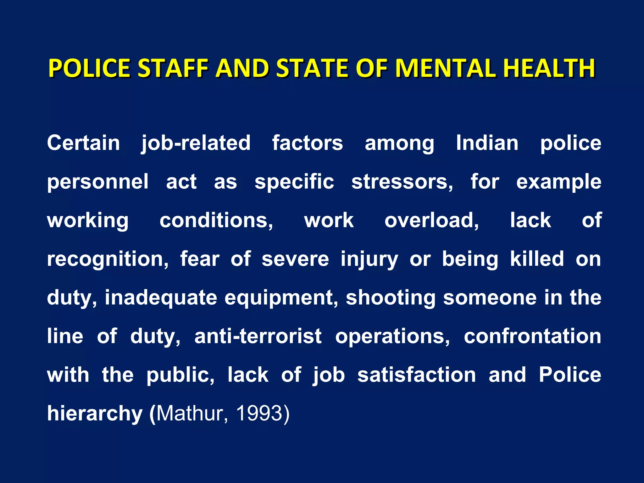 STRESS MANAGEMENT FOR POLICE STAFF | PPT