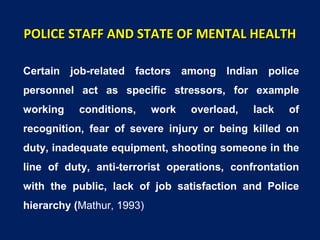 STRESS MANAGEMENT FOR POLICE STAFF | PPT