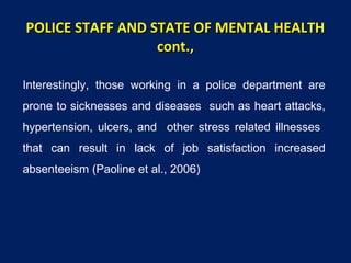 STRESS MANAGEMENT FOR POLICE STAFF | PPT