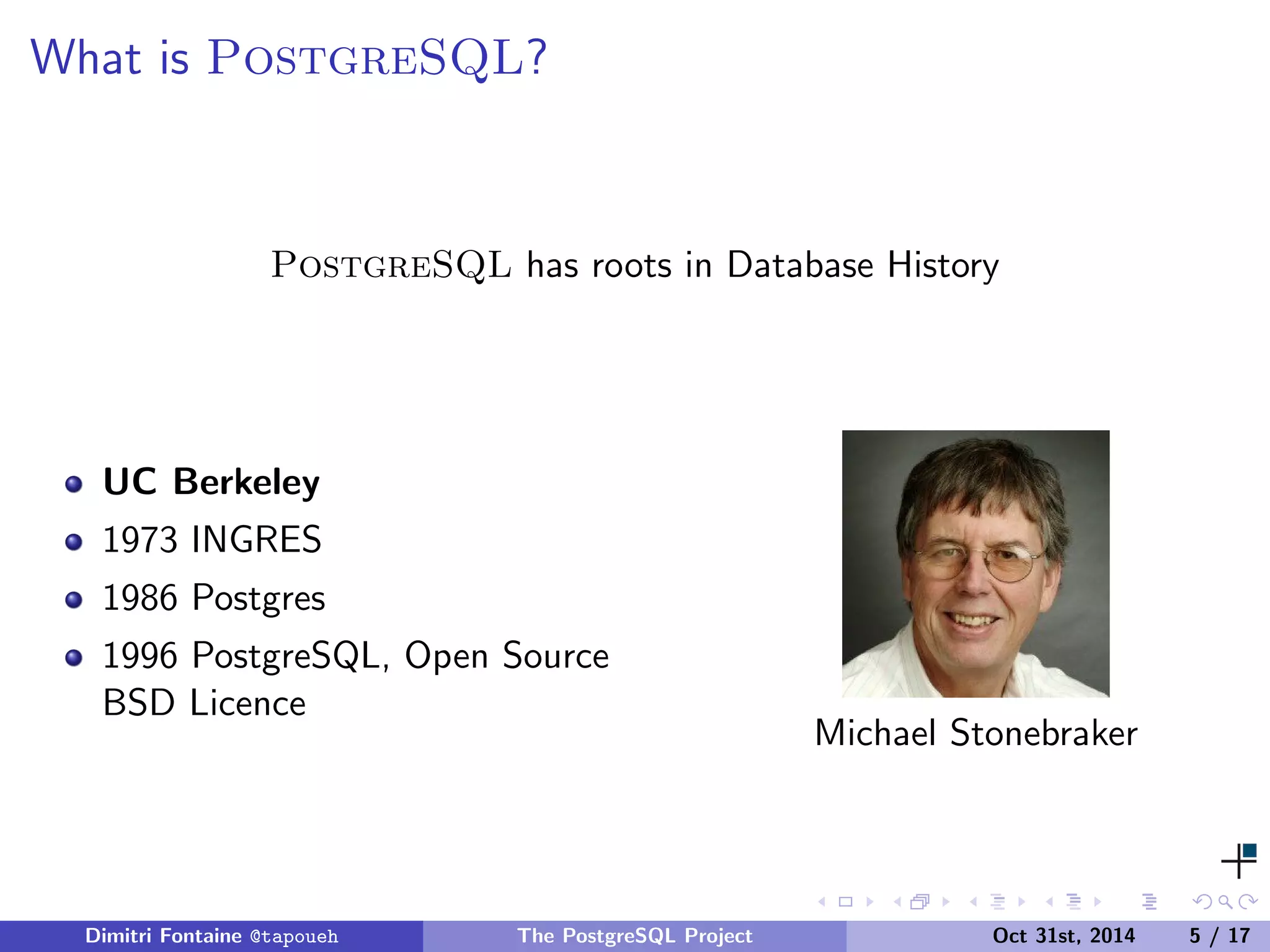 OWF14 : Project & Community driving track : The PostgreSQL Project - An ...
