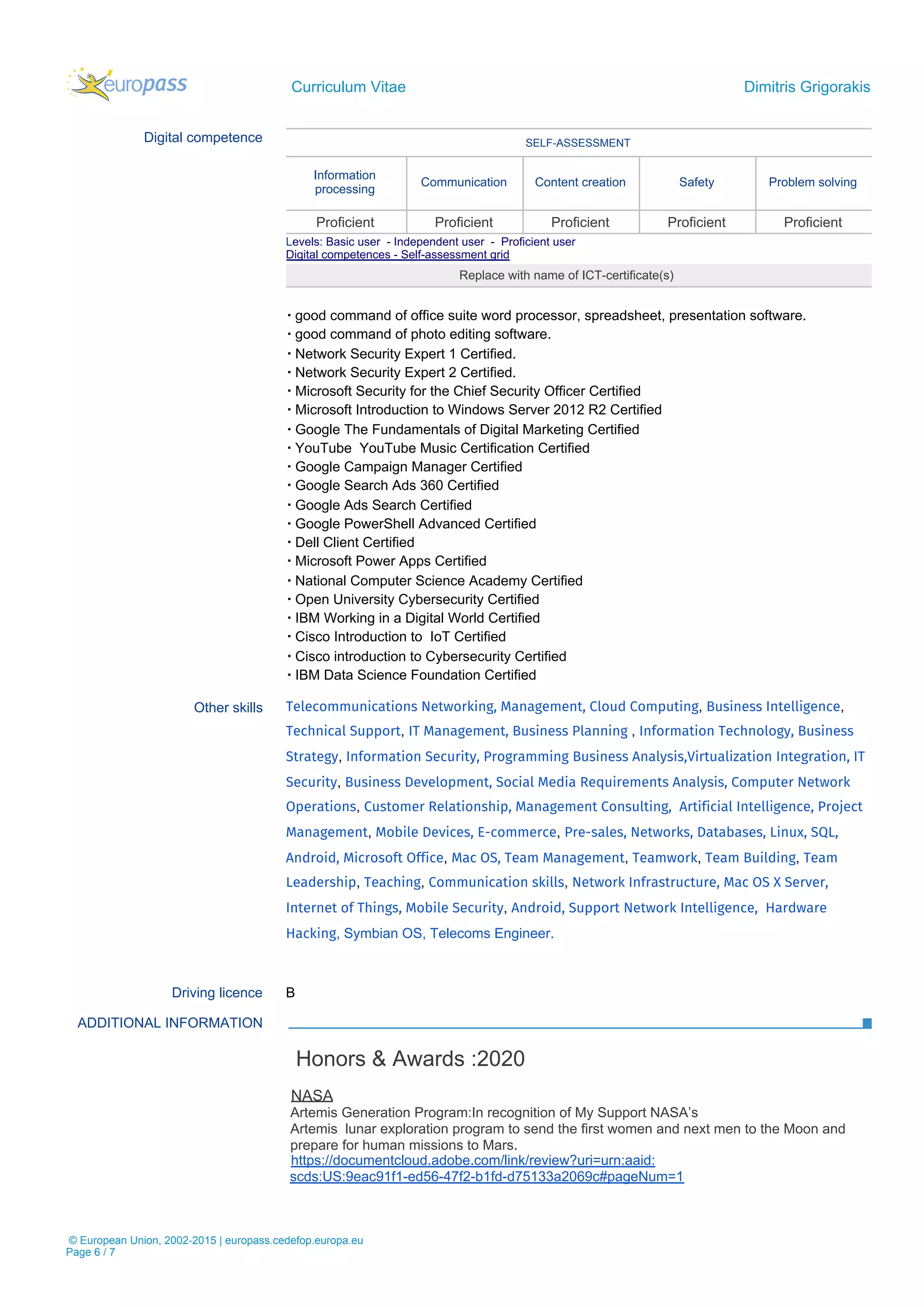 Dimitris grigorakis europass | PDF