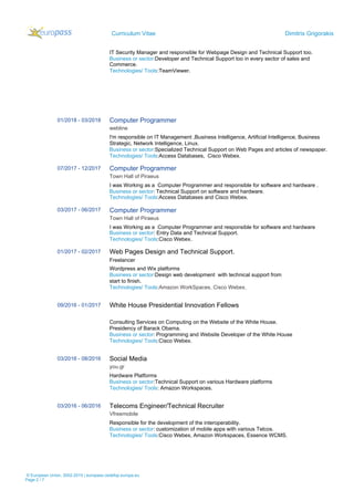 Dimitris grigorakis europass | PDF