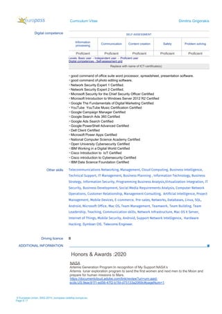 Dimitris grigorakis europass | PDF