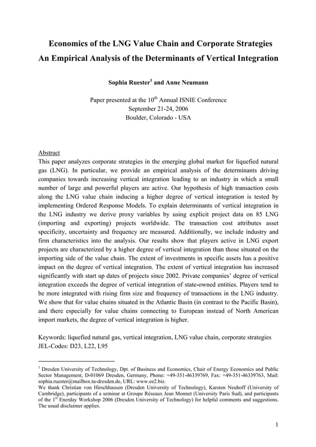 Economics of LNG | PDF