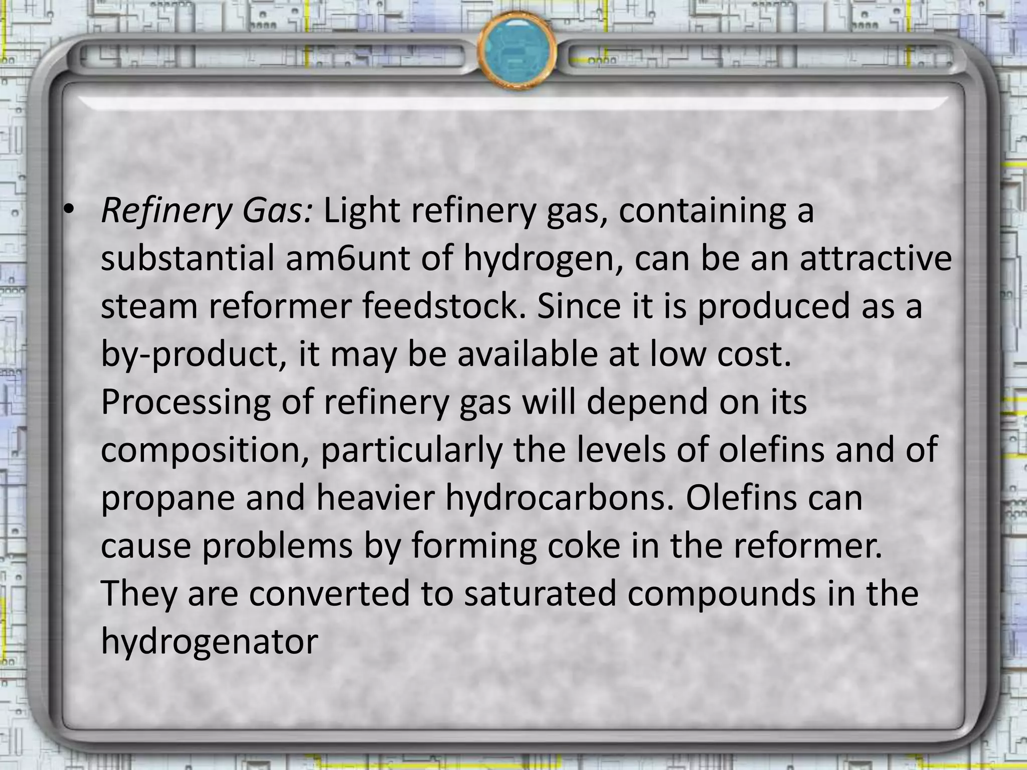 Hydrogen production in refinery | PPTX