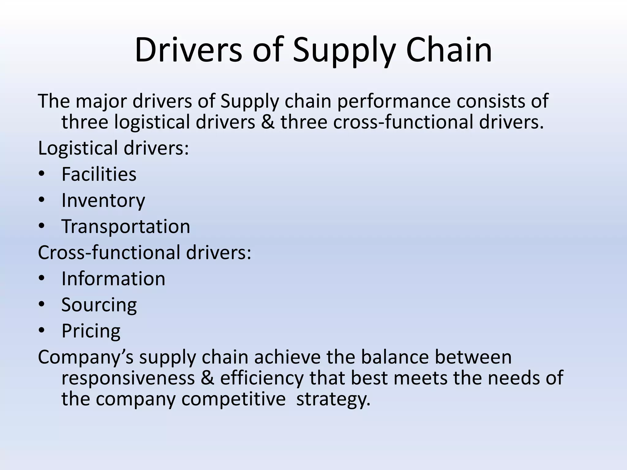 Supply chain drivers | PPTX