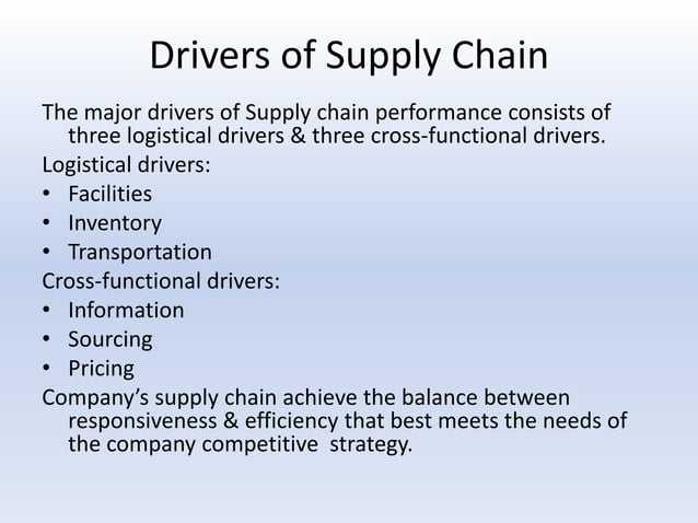 Supply Chain Drivers Pptx