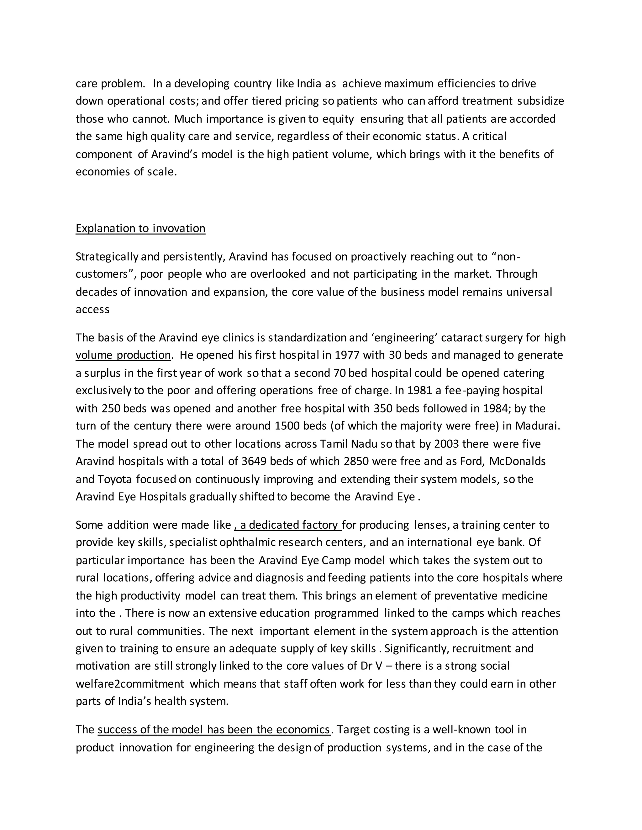 Arvind eye care summary project | DOCX | Eye and Vision Conditions ...