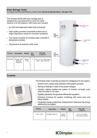 Dimplex solar thermal product guide 2013 01 | PDF