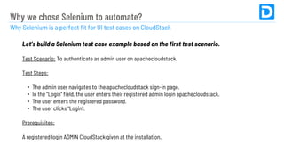 UI Test Cases With CloudStack | PPT