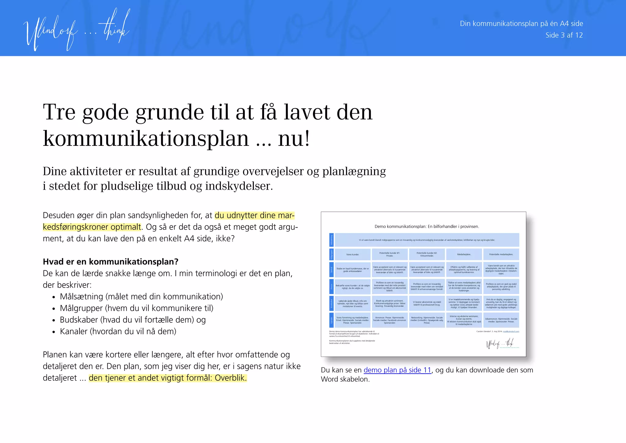 Din kommunikationsplan på én A4 side | PDF