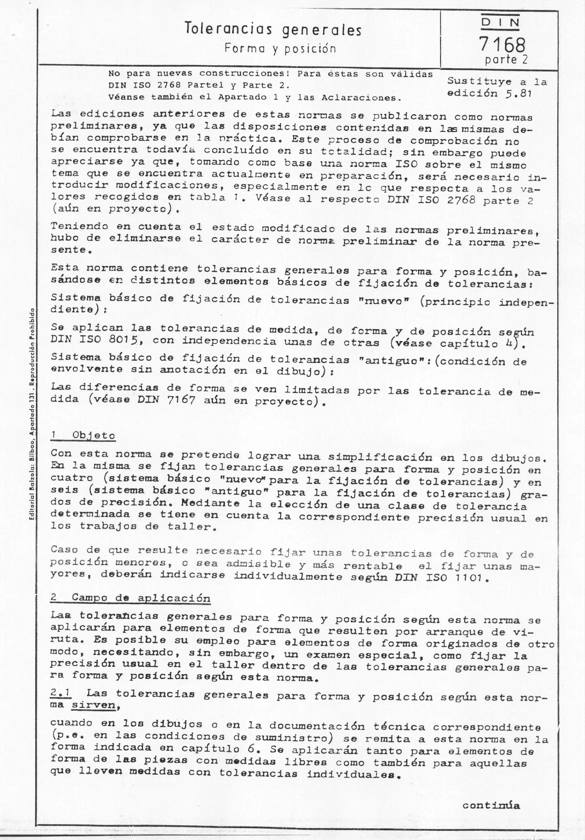 Norma Din 7168 1991.4 Tolerancias Generales | PDF