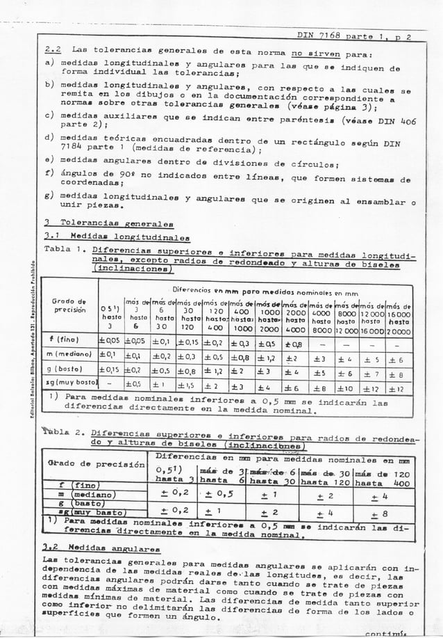 Norma Din 7168 1991.4 Tolerancias Generales | PDF