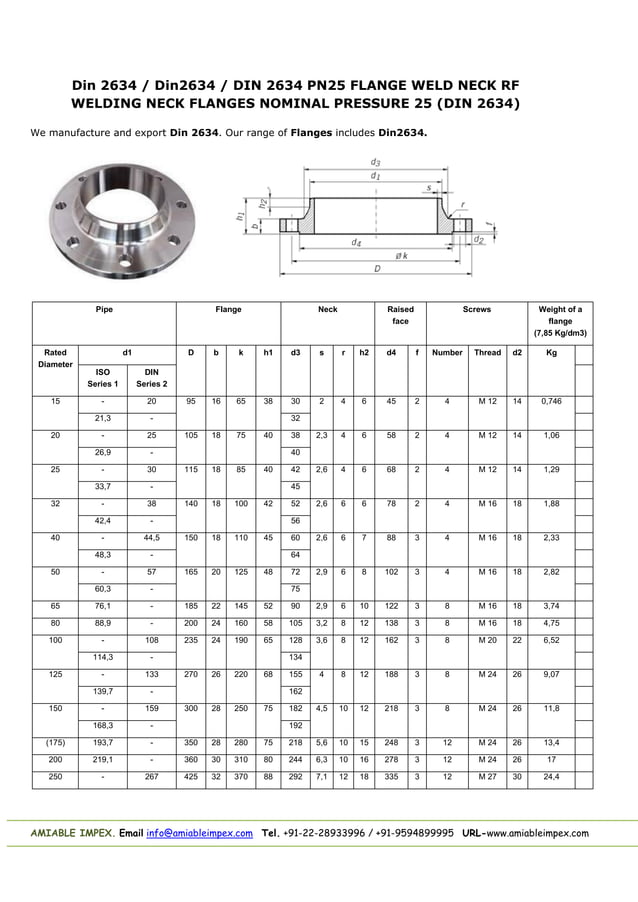 Din 2634 flange manufacture din2634 pn25 flanges and pn 25 in india | PDF