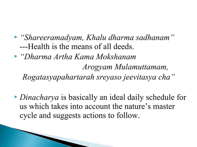 Dinacharya | PPT