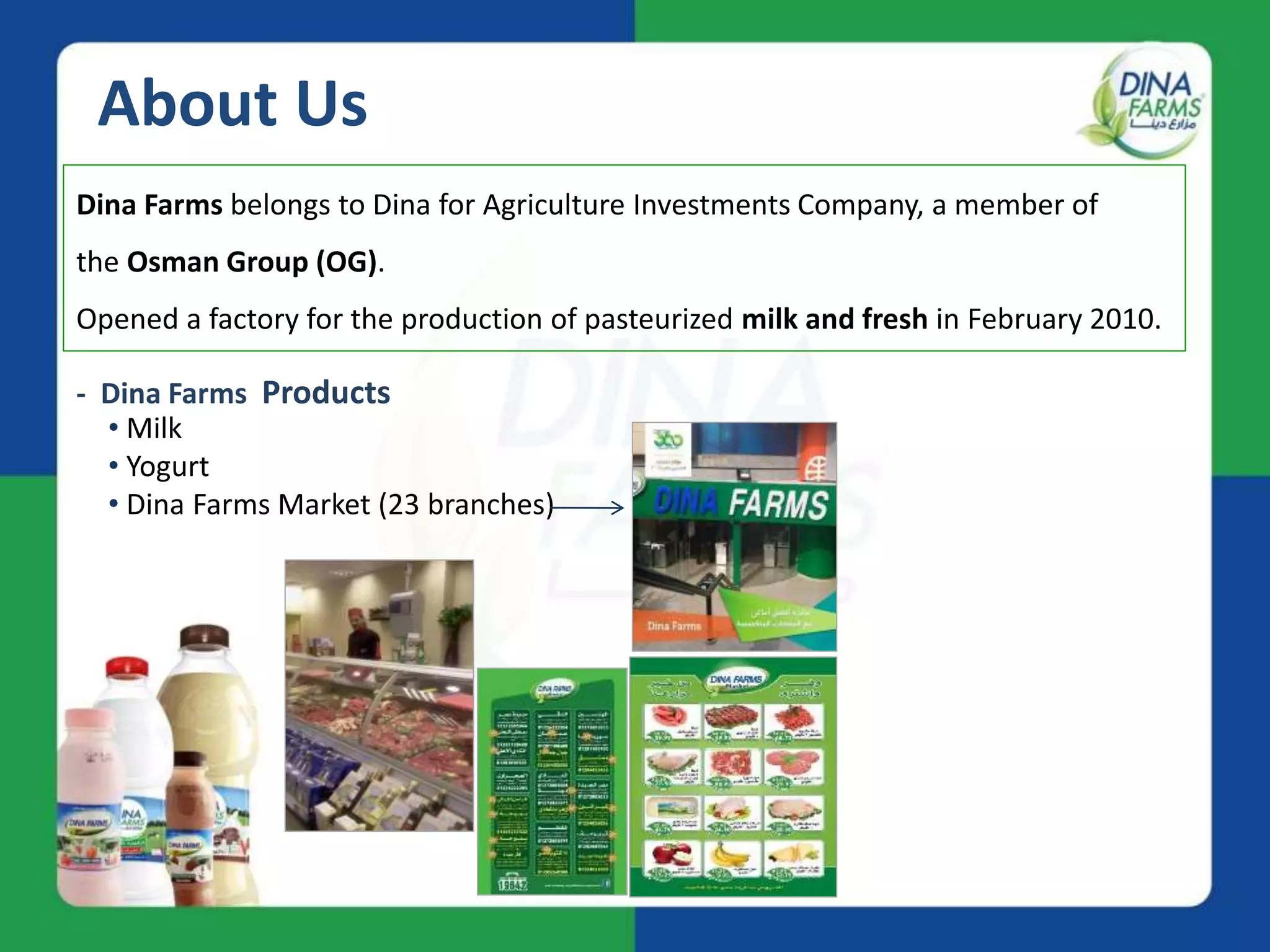Dina farms' milk project American university in cairo | PPTX