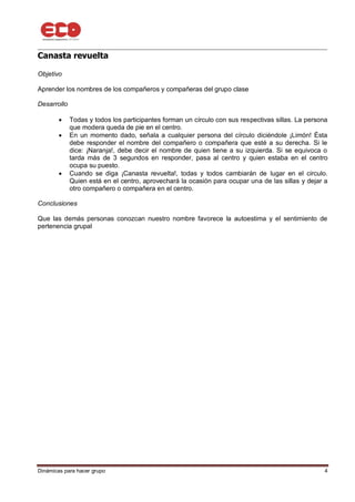 Dinamicas para hacer grupo | PDF