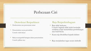 Raja Berpelmbagaan Dan Demokrasi Berparlimen | PPTX