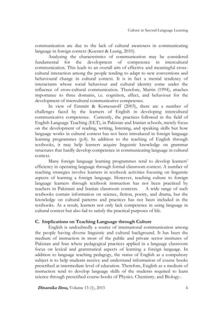 The Importance Of Culture In Second And Foreign Language Learning Pdf