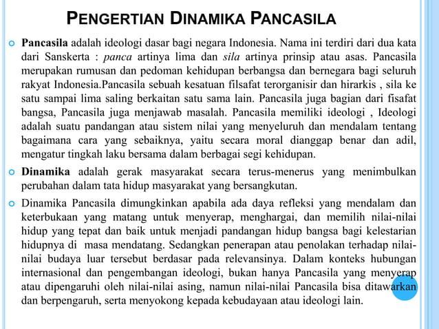 Dinamika perwujudan pancasila sebagai dasar negara dan pandangan | PPTX