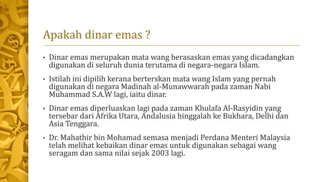 Dinar emas | PPT