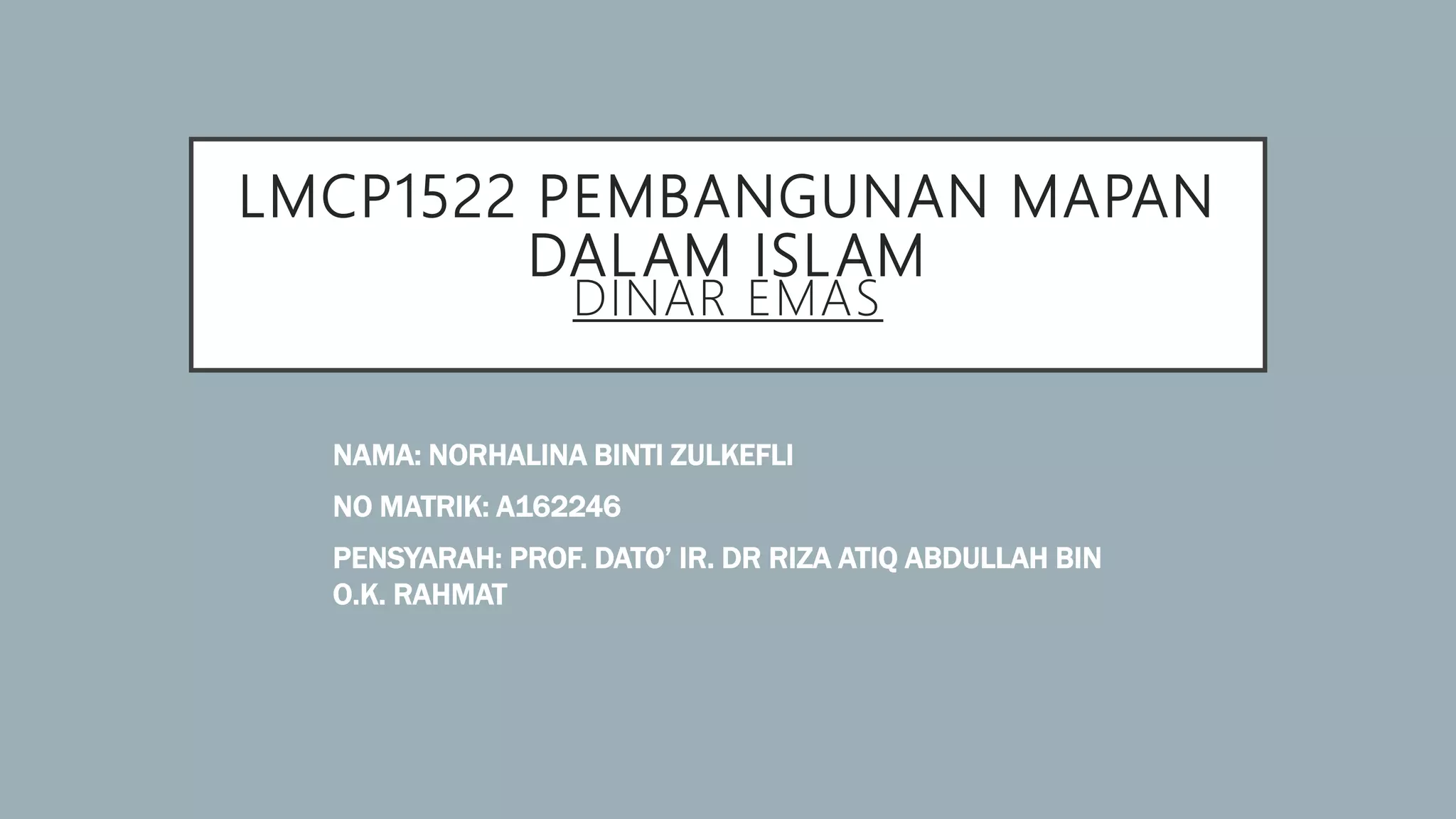 Dinar emas (bahagian 5) | PPT