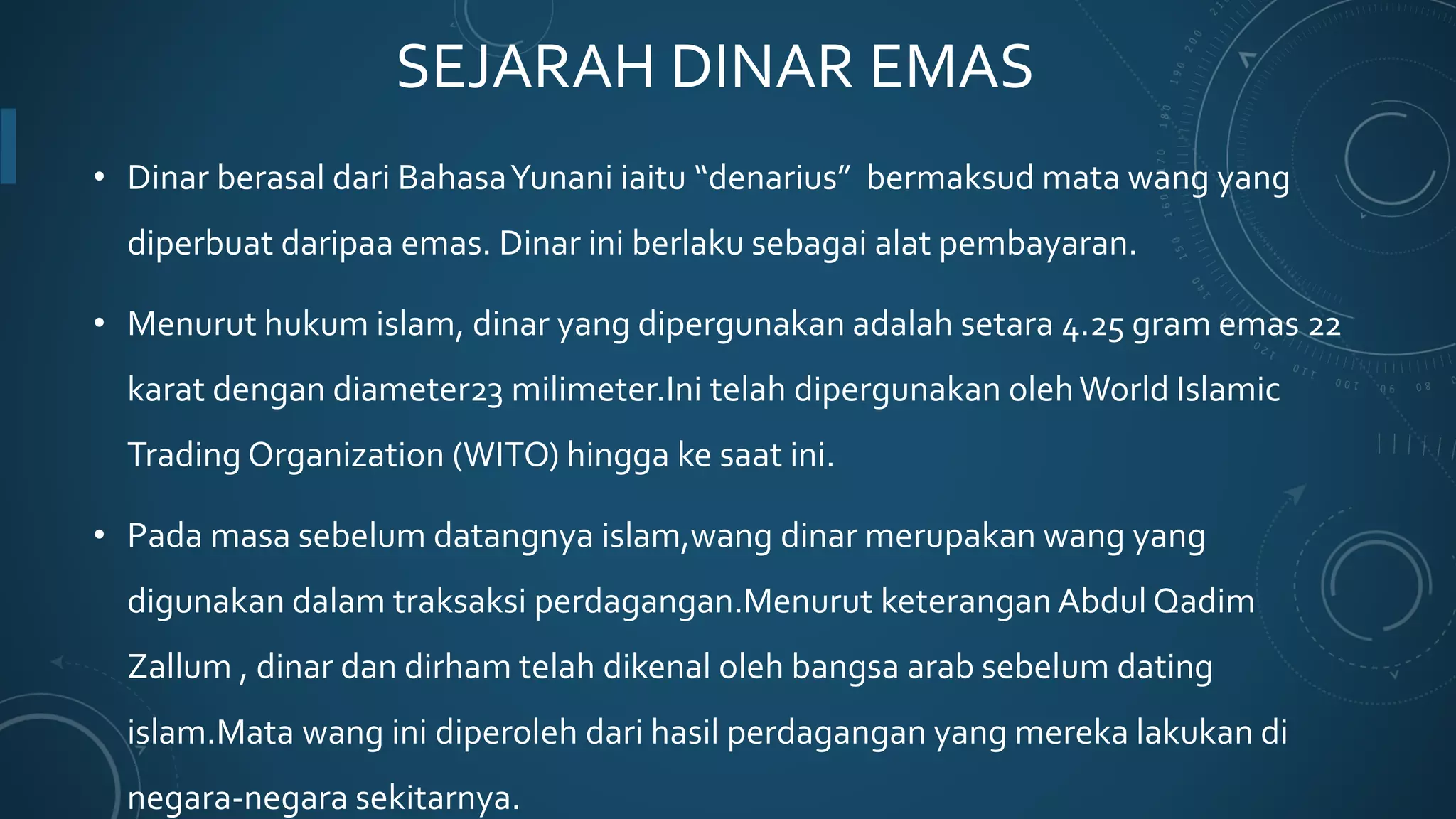 Dinar emas (mapan islam) | PPTX