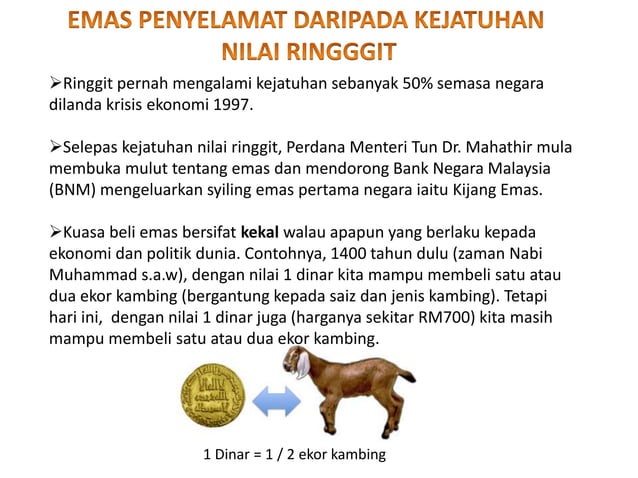 PENGGUNAAN DINAR EMAS MASA KINI | PPT