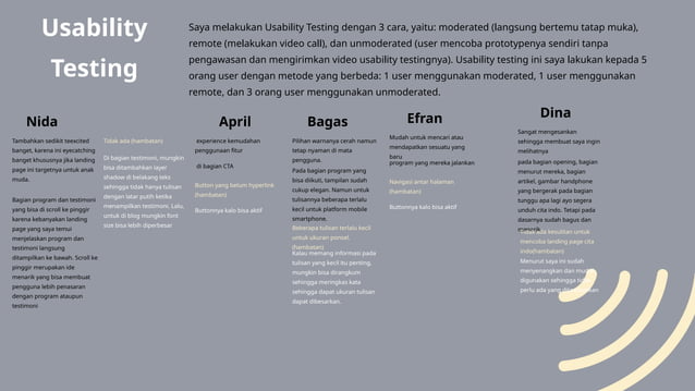 Contoh study case UIUX Design untuk Landing Page | PPT