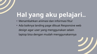 Contoh study case UIUX Design untuk Landing Page | PPT